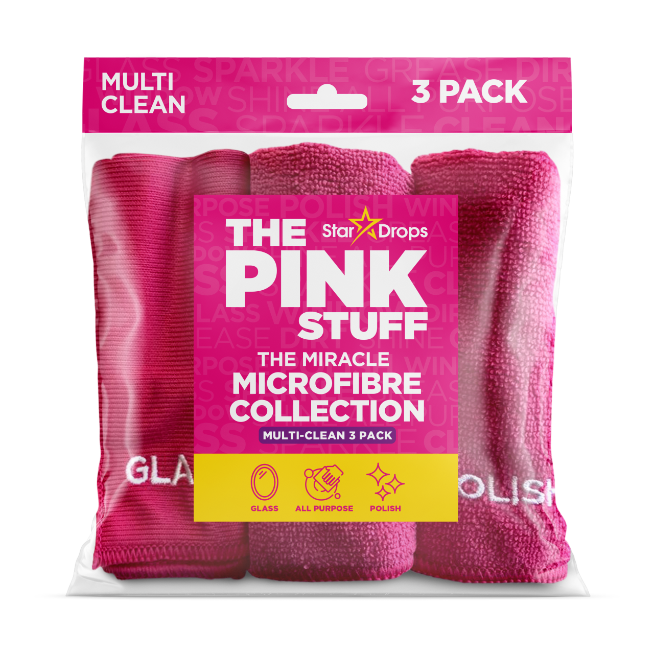 The Pink Stuff The Miracle Microfibre Collection (Multi Clean 3PCS / Pack)