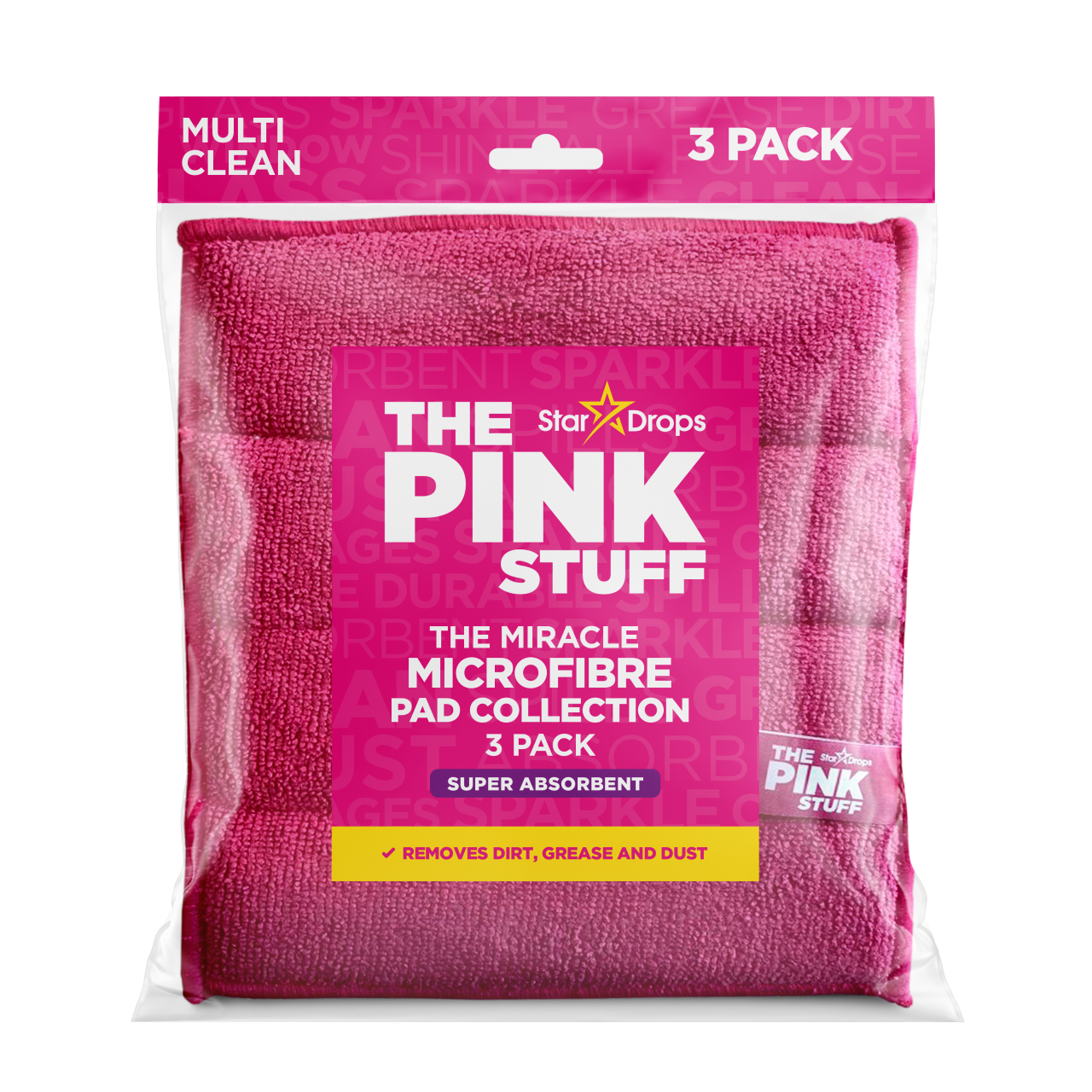 The Pink Stuff The Miracle Microfibre Pad Collection (Super Absorbent ...